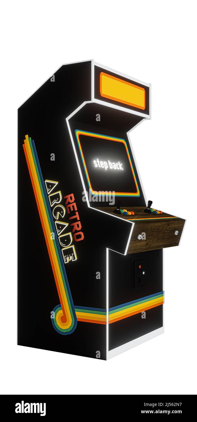 arcade cabinet isolated on white background 3d illustration Stock Photo ...