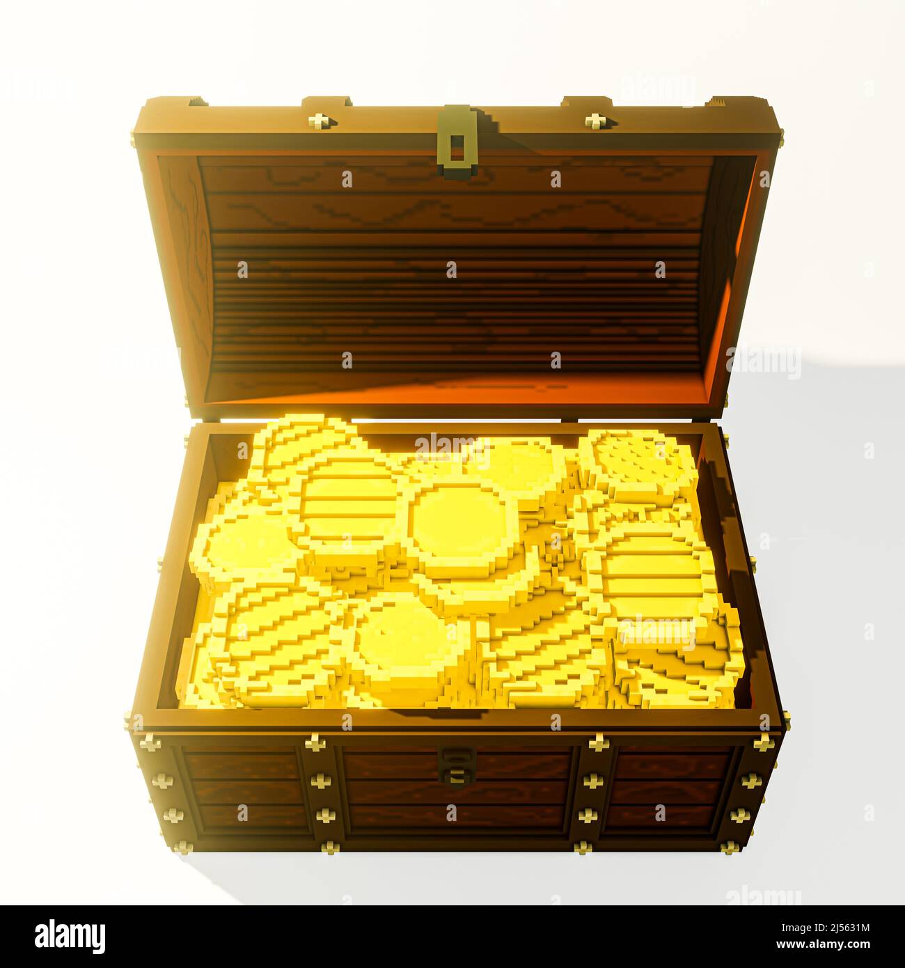 treasure chest isolated on white background 3d illustration Stock Photo ...