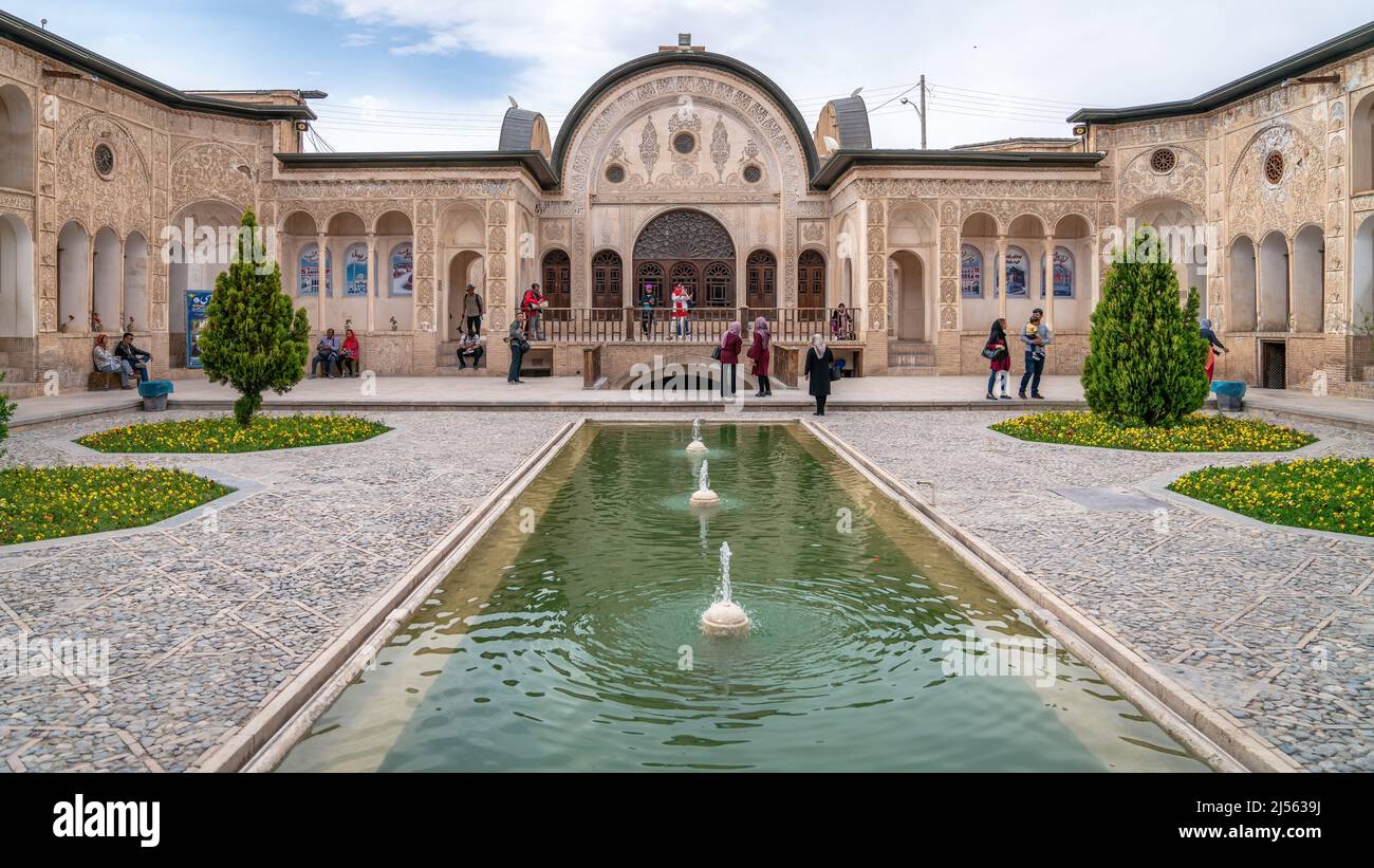 Kashan, Iran - May 2019: Architectural details of Tabatabaei Natanzi ...