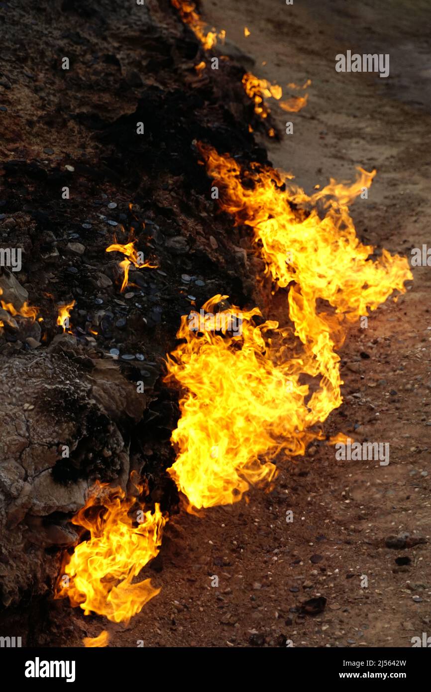Yanar Dag (burning mountain, brennender Berg, égő hegy), Absheron ...