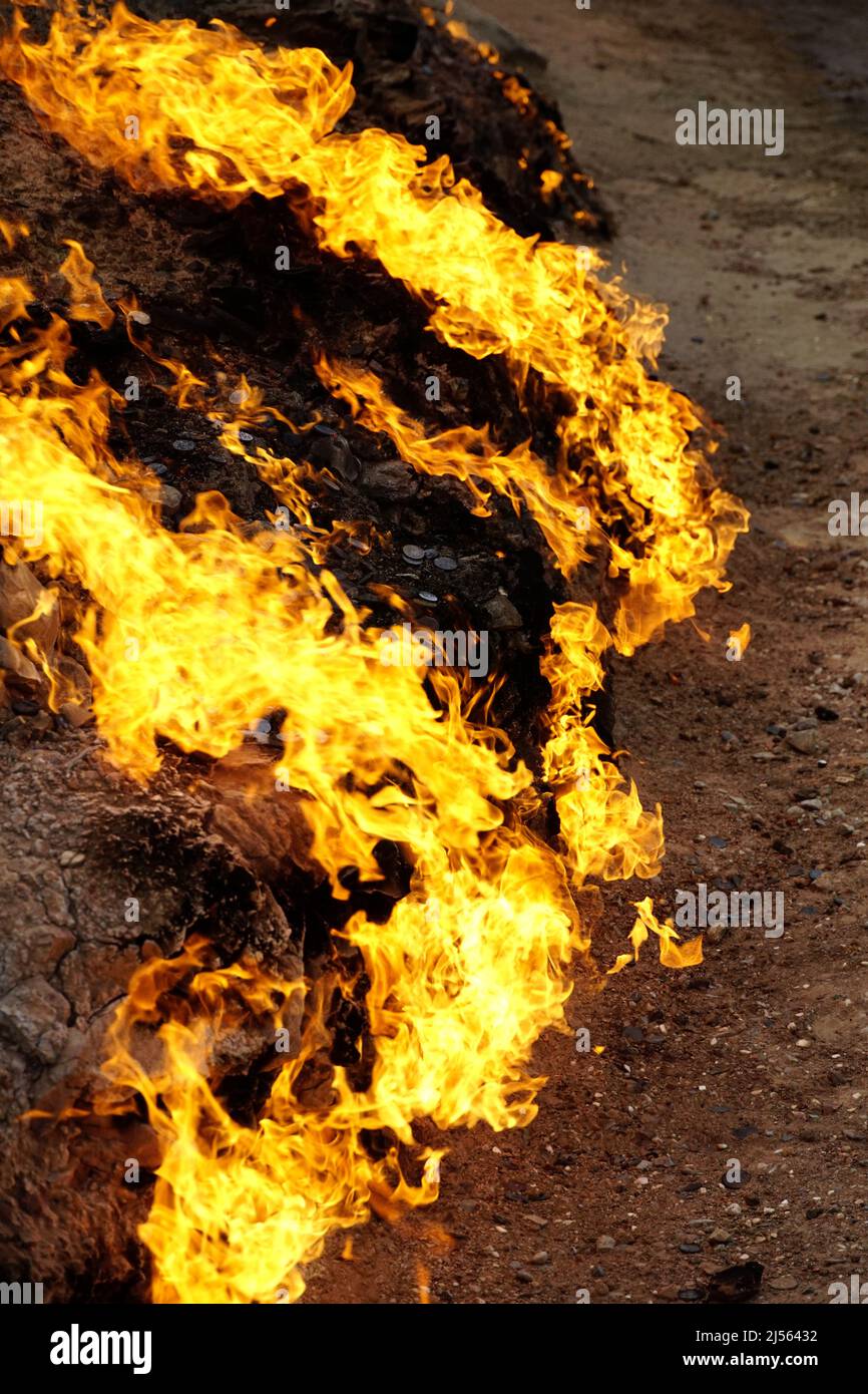 Yanar Dag (burning mountain, brennender Berg, égő hegy), Absheron ...