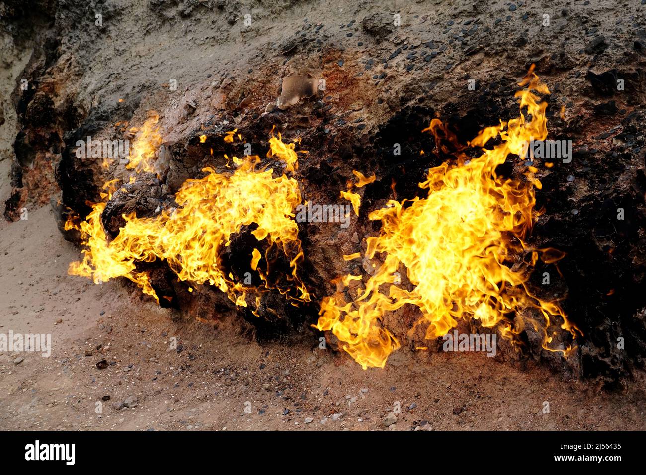 Yanar Dag (burning mountain, brennender Berg, égő hegy), Absheron ...