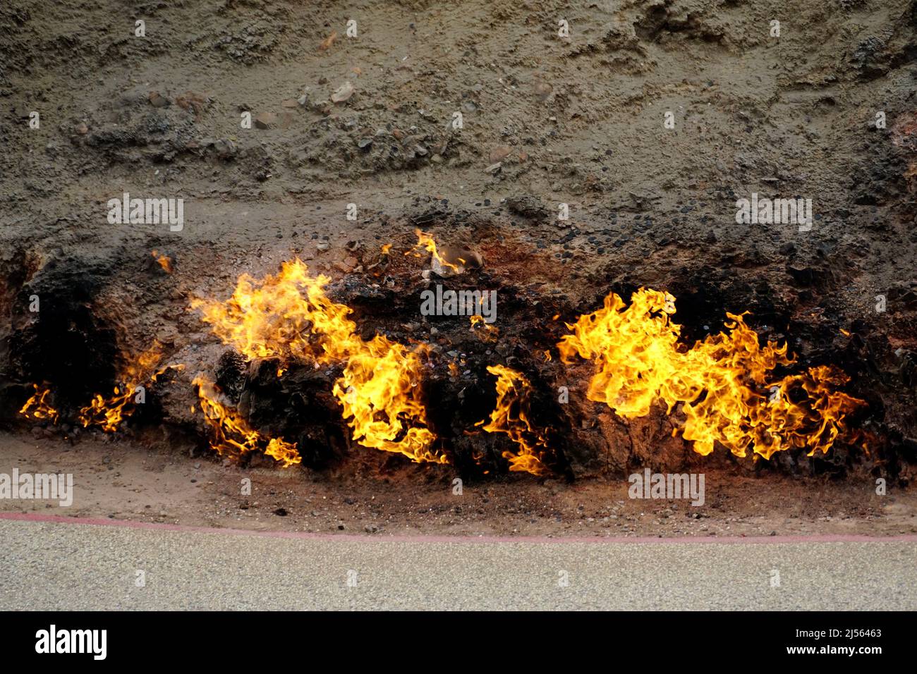 Yanar Dag (burning mountain, brennender Berg, égő hegy), Absheron ...