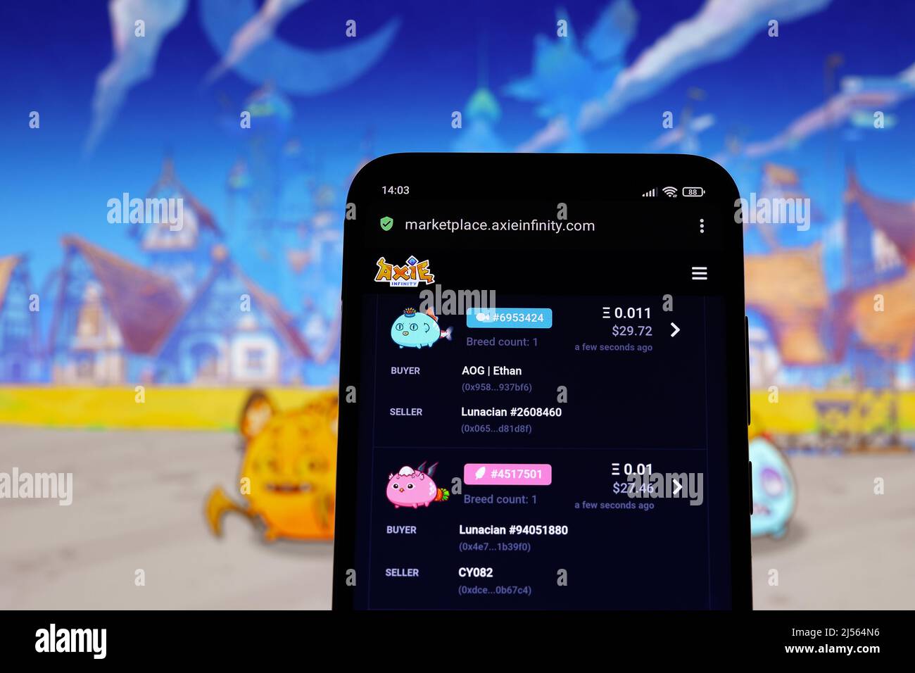 Axie Infinity editorial. Illustrative photo for news about Axie ...