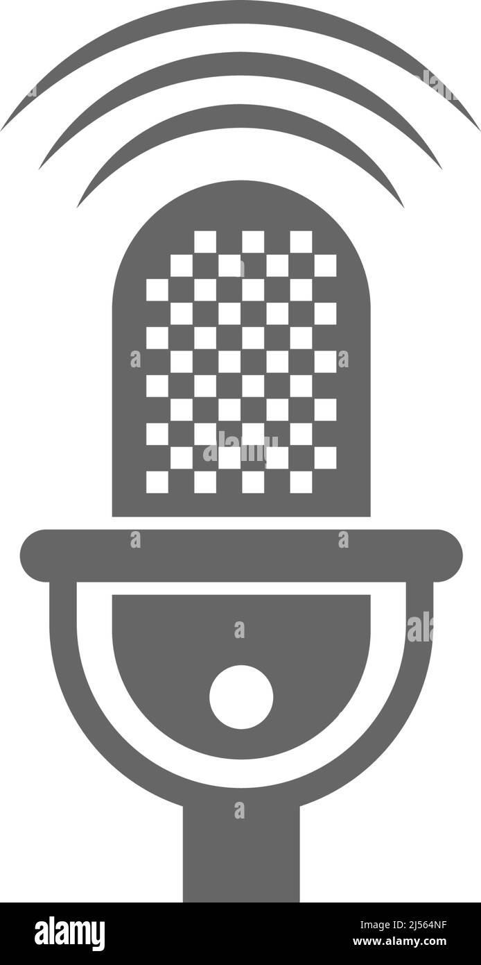 Microphone, mic icon logo design illustration vector Stock Vector Image ...