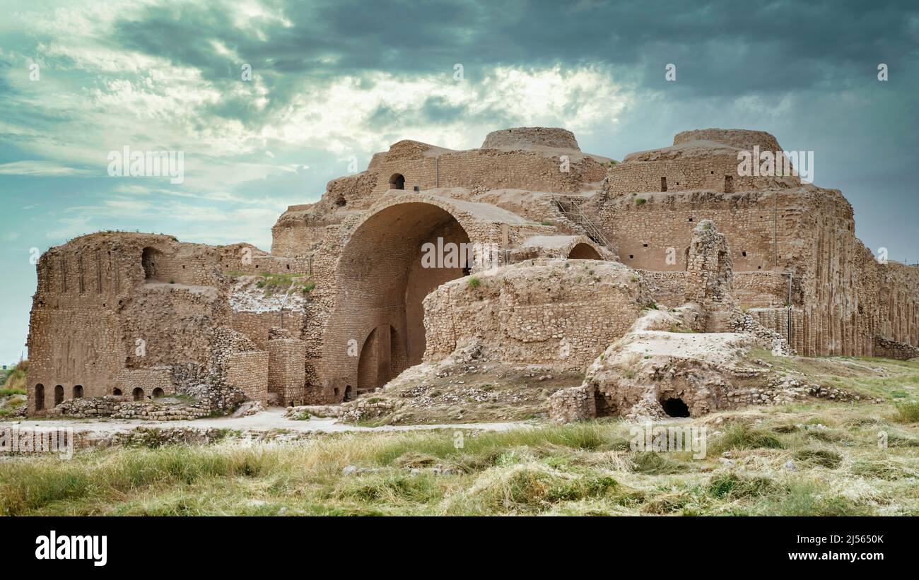 Firuzabad, Iran - May 2019: Ruins of King Ardashir's palace Stock Photo ...