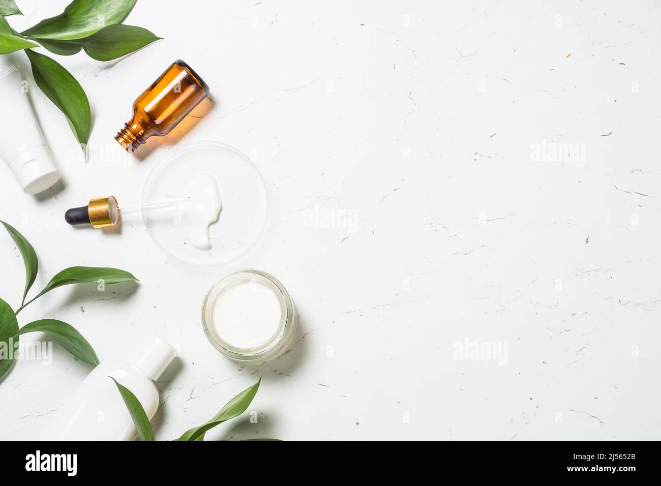 Cosmetic laboratory concept with natural cosmetic products Stock Photo ...