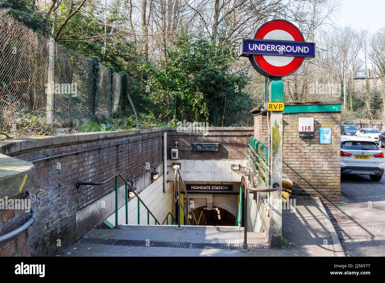 An entrance to Highgate underground station, London, UK Stock Photo - Alamy