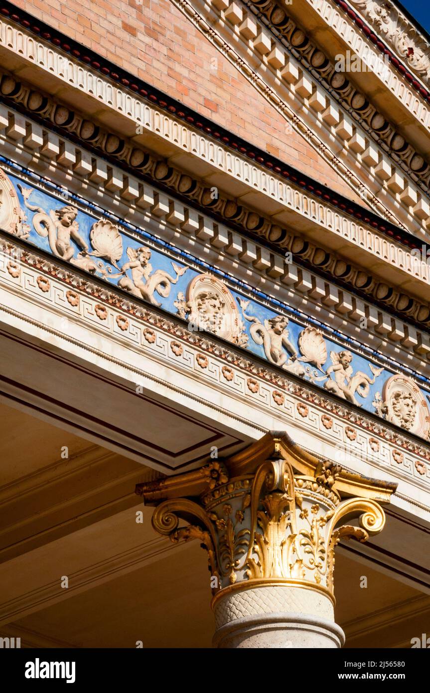 Entablature and capital of the Palace of Art in Heroes' Square ...