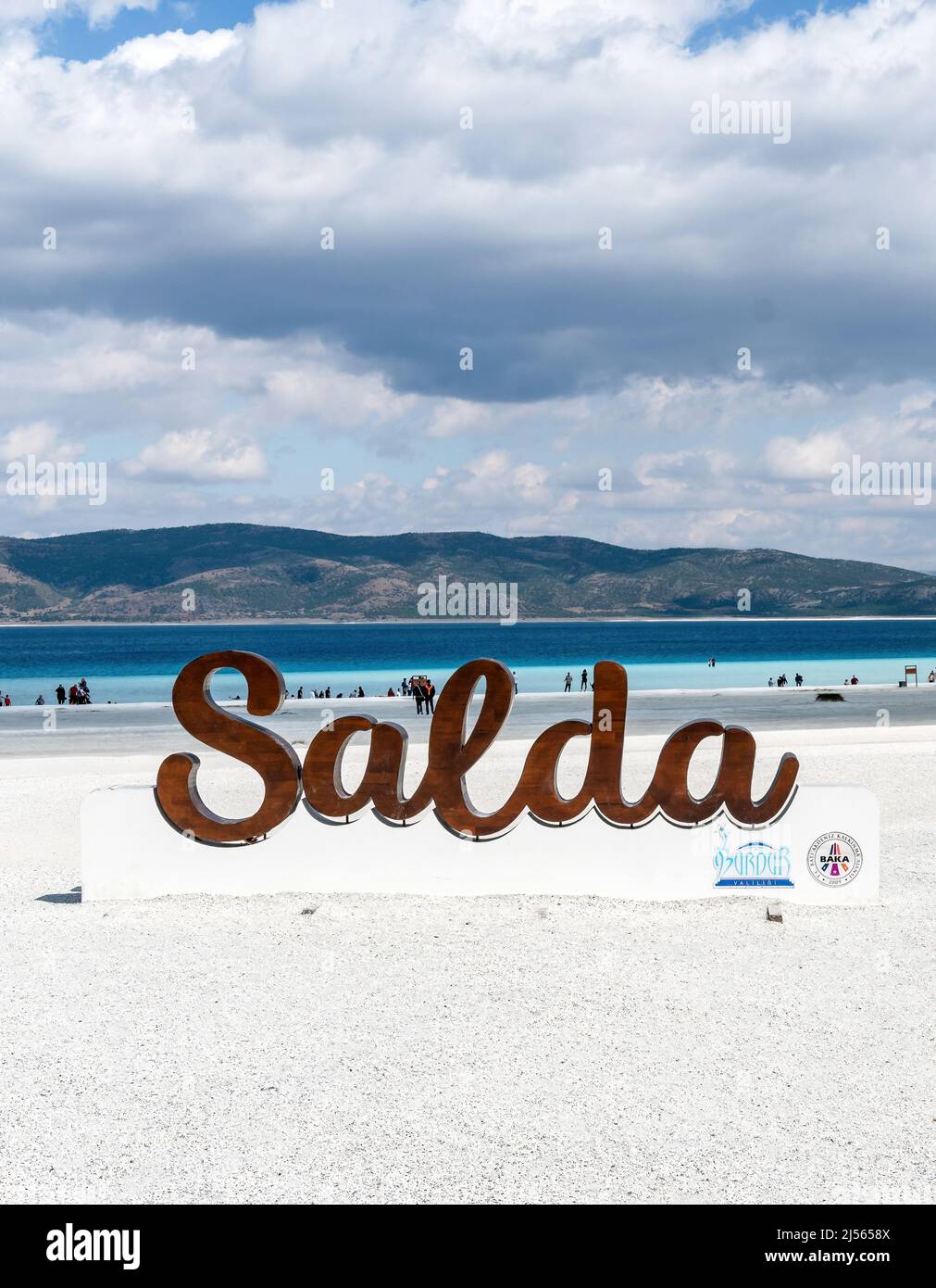 Salda Lake, Burdur, Turkey - October 2019: Salda Lake signage at the ...
