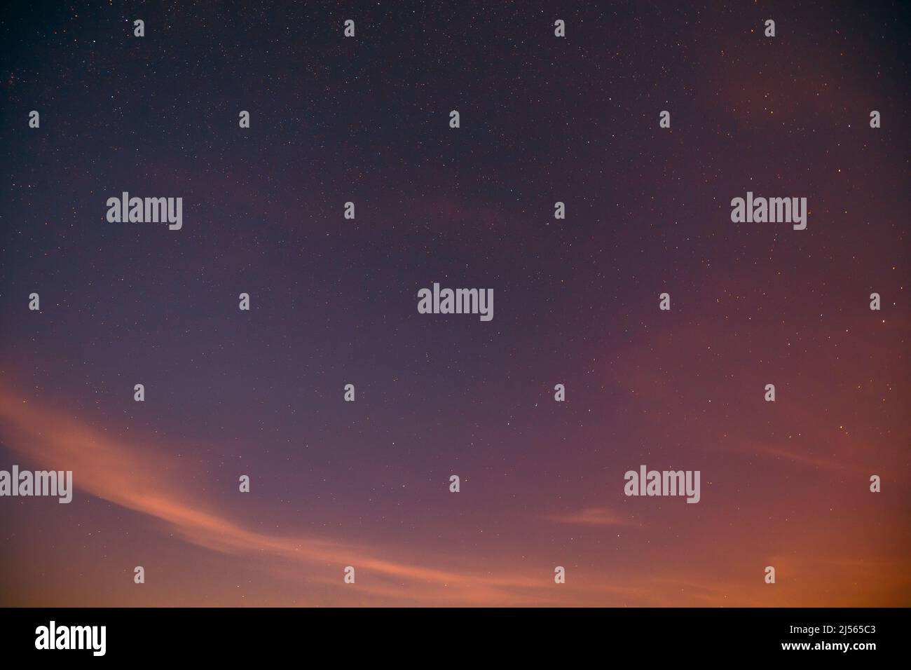Warm colors background Real sunset Night Sky Stars. Natural Starry Sky ...