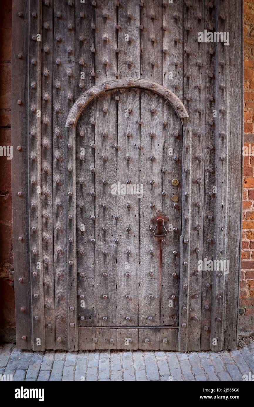 Medieval Castle Door / Powis Castle and Garden Stock Photo - Alamy