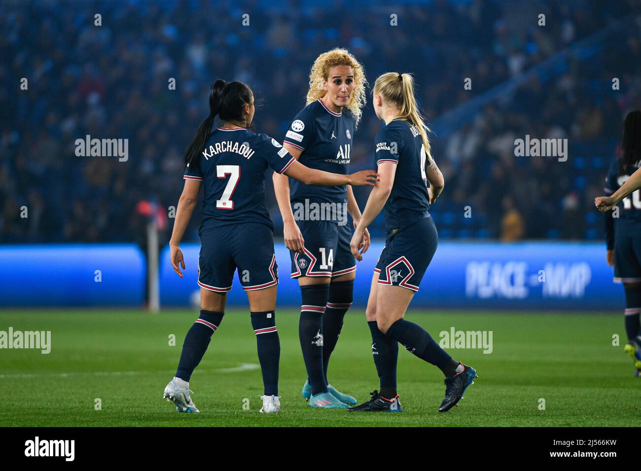 Kheira Hamraoui and team of PSG during the UEFA Women's Champions ...