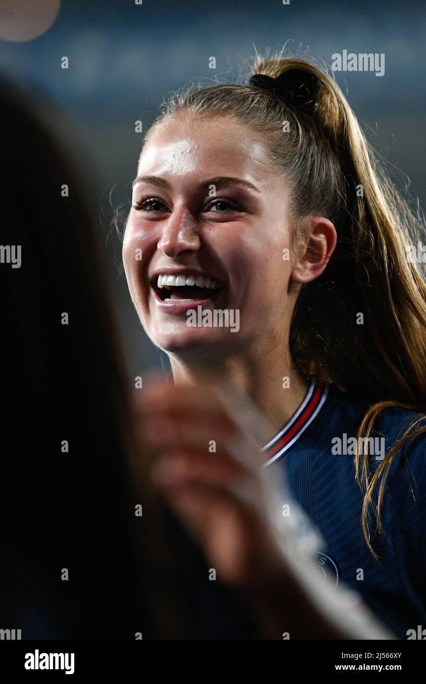 Jordyn Huitema and the team of PSG celebrates during the UEFA Women's ...