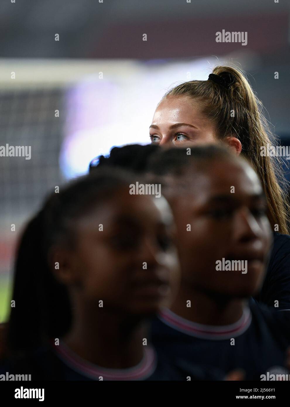 Jordyn Huitema and the team of PSG celebrates during the UEFA Women's ...