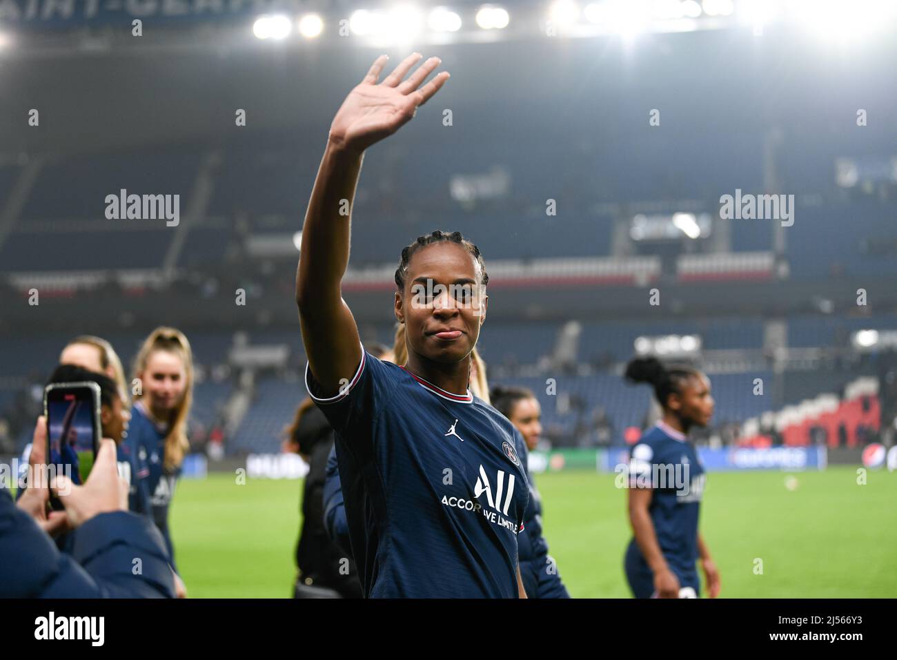 Marie-Antoinette Katoto and the team of PSG celebrates during the UEFA ...