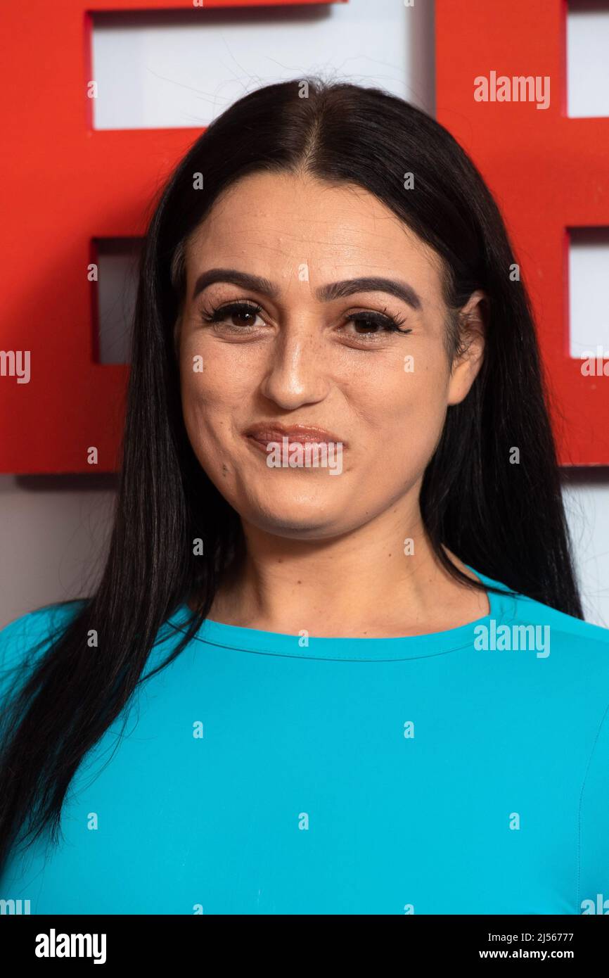 London, UK. 20 April 2022. Amel Rachedi attending the UK premiere of ...