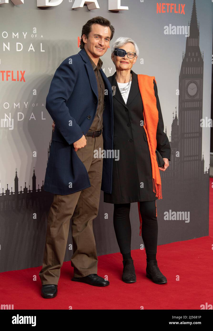 London, UK. Rupert Friend and mother Caroline Friend at the World ...