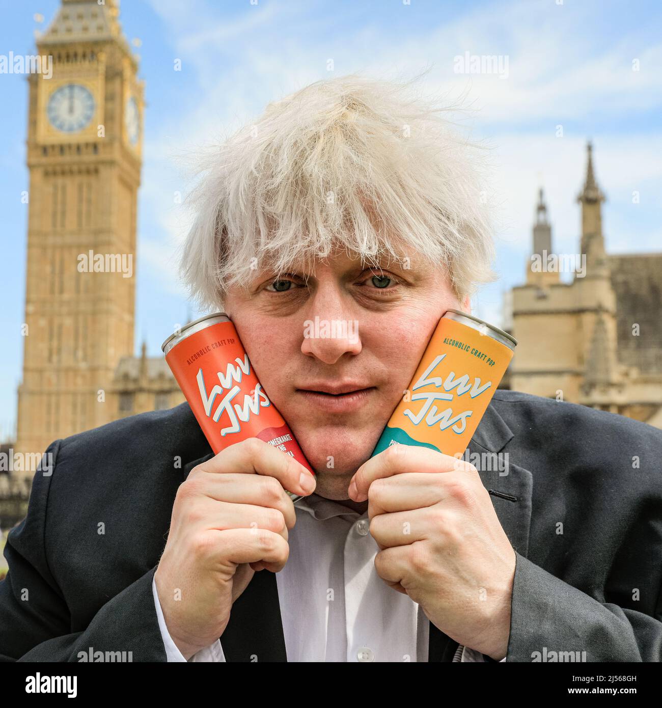 London, 20th April 2020. Luv Jus, a drinks brand, promote two new ...