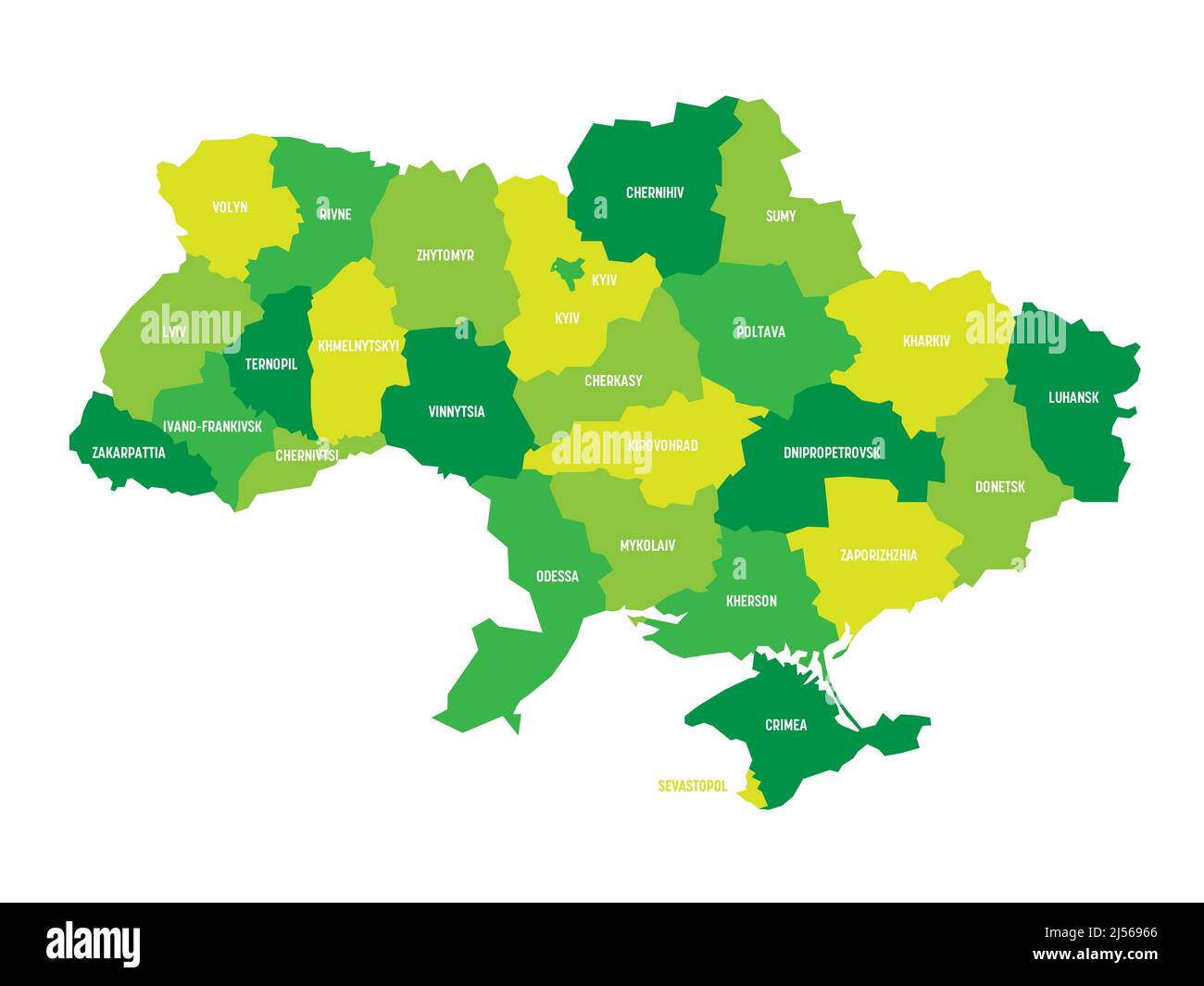 Ukraine - administrative map of oblasts Stock Vector Image & Art - Alamy