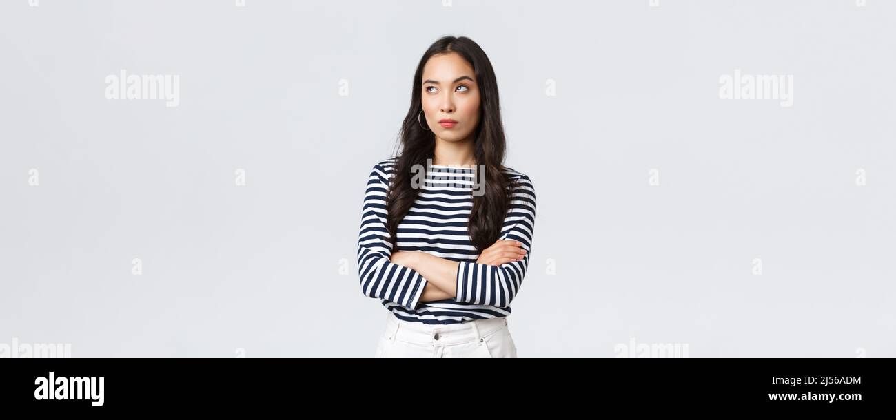 Lifestyle, beauty and fashion, people emotions concept. Annoyed and ...