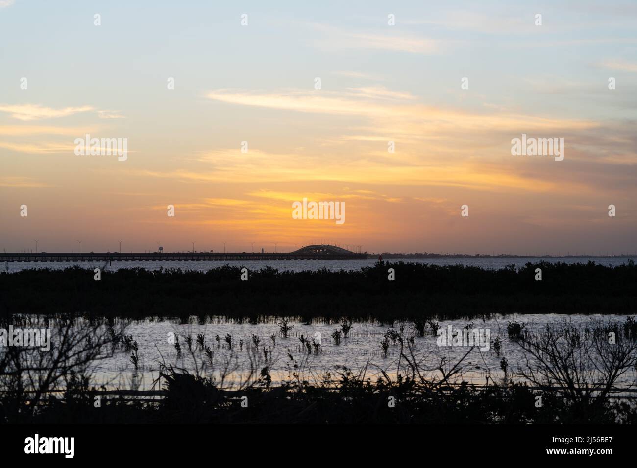 Port Isabel Lighthouse and Queen Isabella Memorial Bridge across the ...