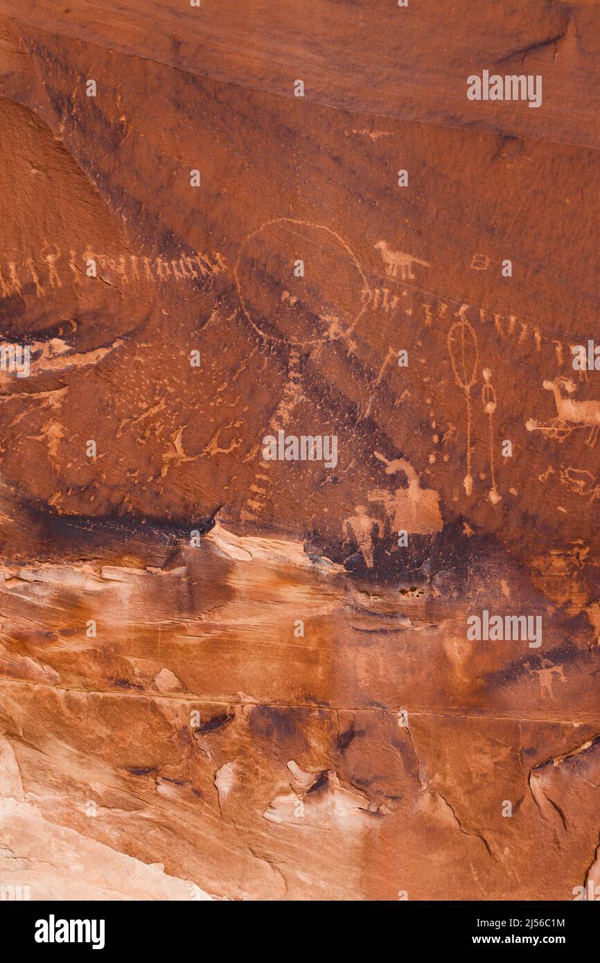 The Procession Panel, an ancient Native American petroglyph panel in ...