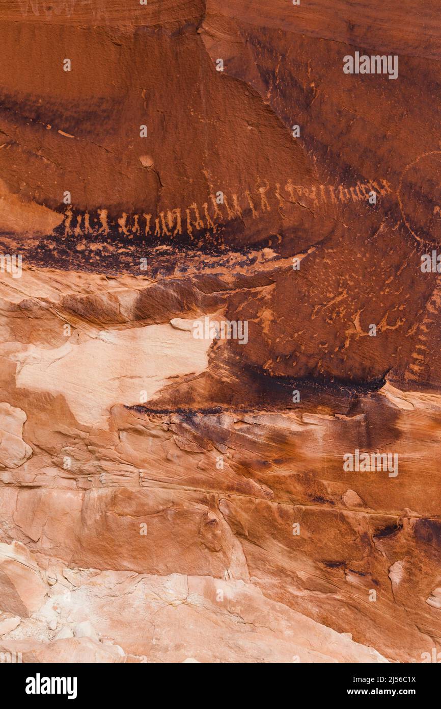 The Procession Panel, an ancient Native American petroglyph panel in ...