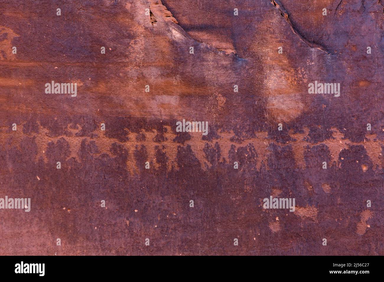 Fremont Culture Native American petroglyphs on a rock art panel in the ...