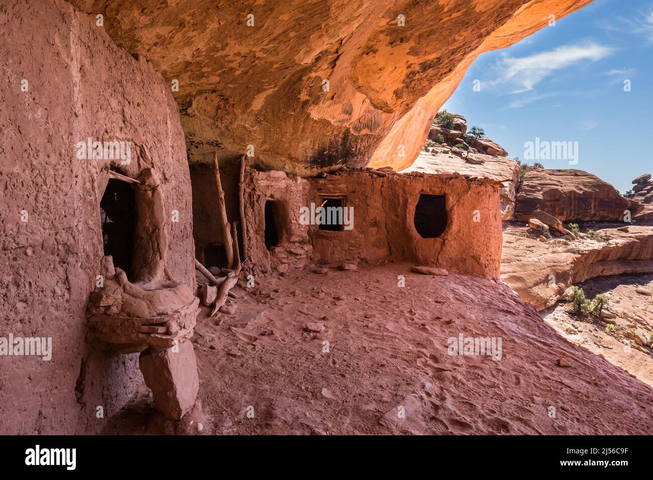 Cliff dwellings in the Moon House Ruin complex on Cedar Mesa, Bears ...