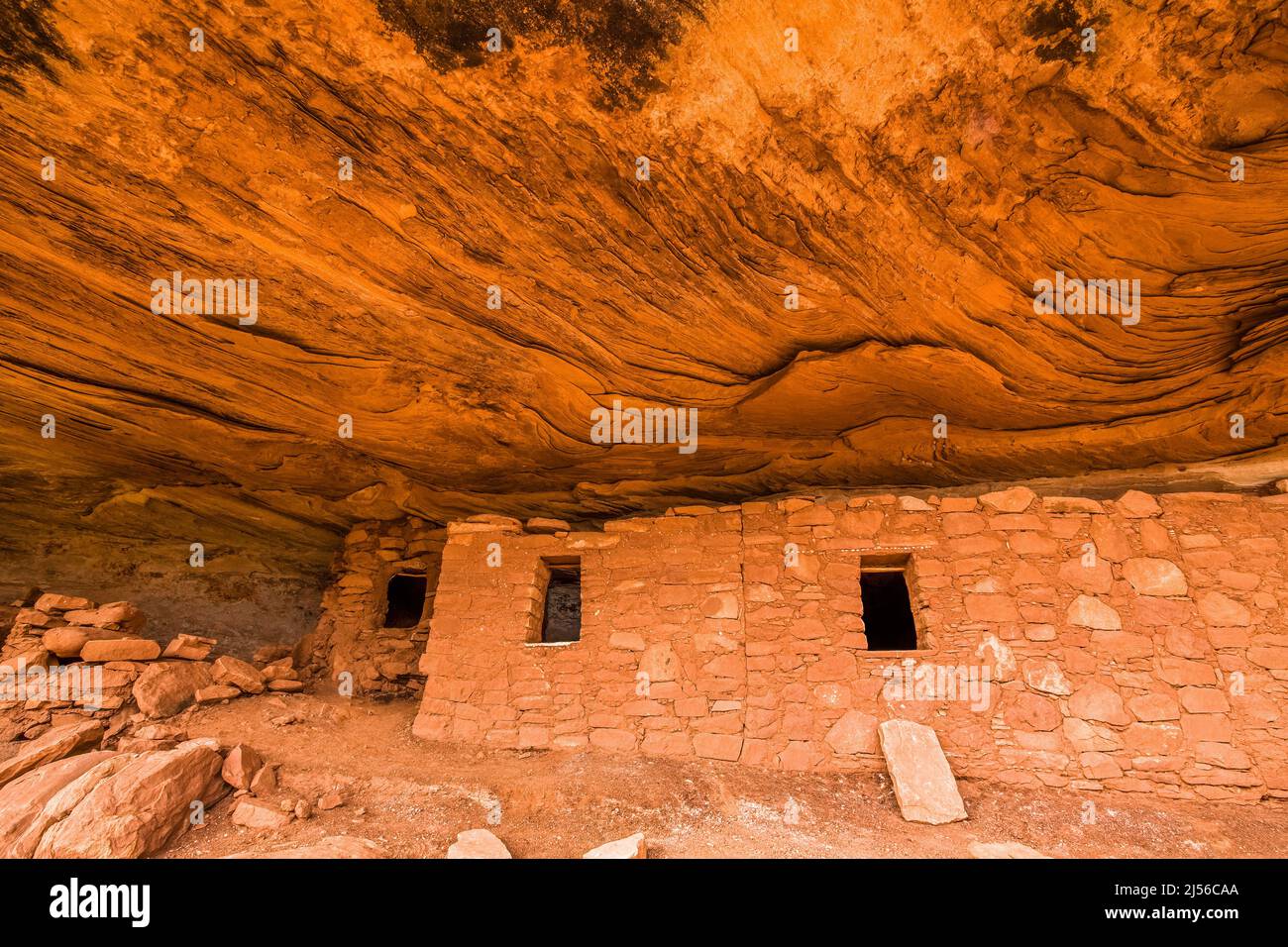 Cliff dwellings in the Moon House Ruin complex on Cedar Mesa, Bears ...