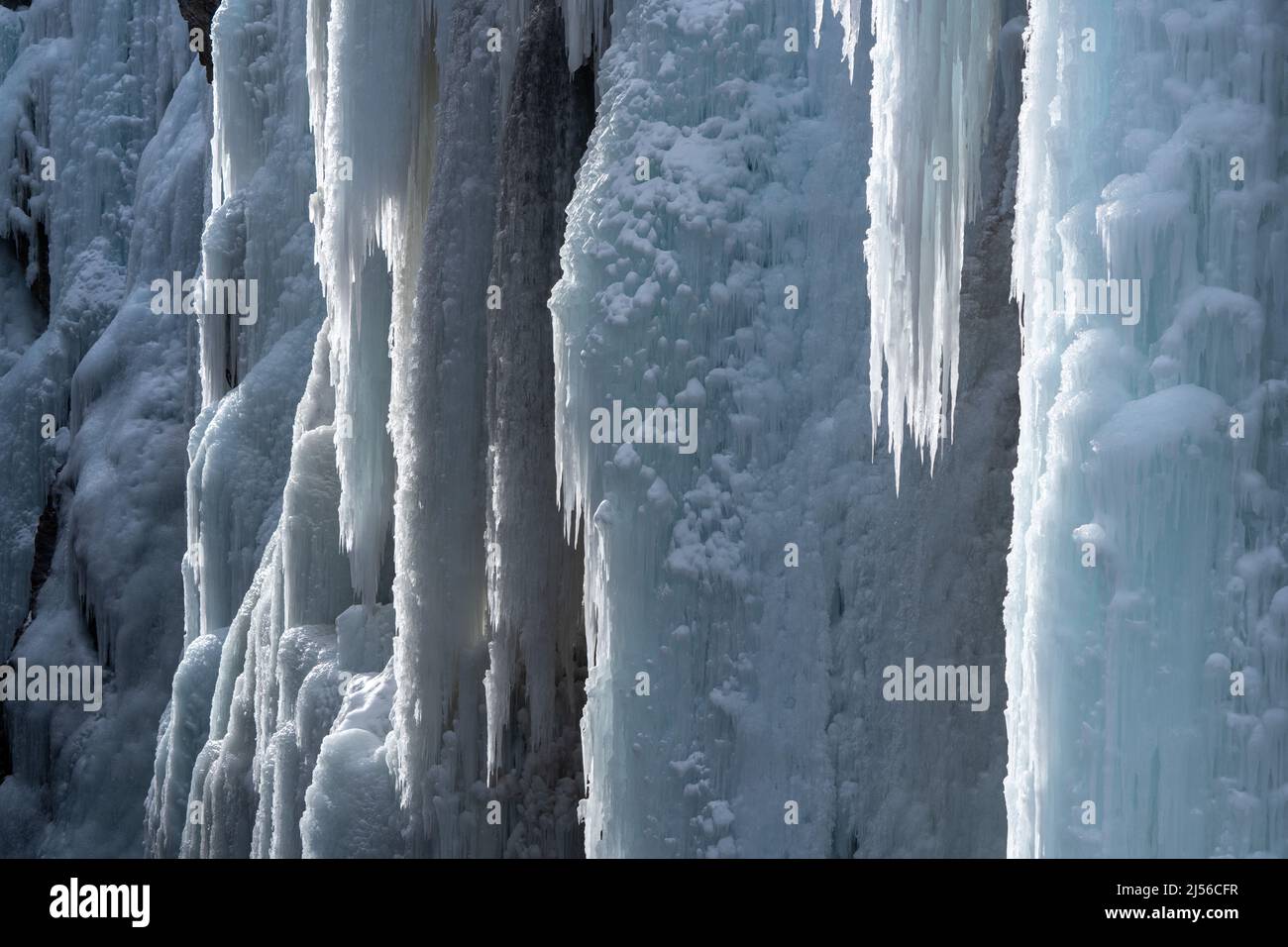 Ice formations on the wall of the Uncomphagre Gorge in the Ouray Ice ...