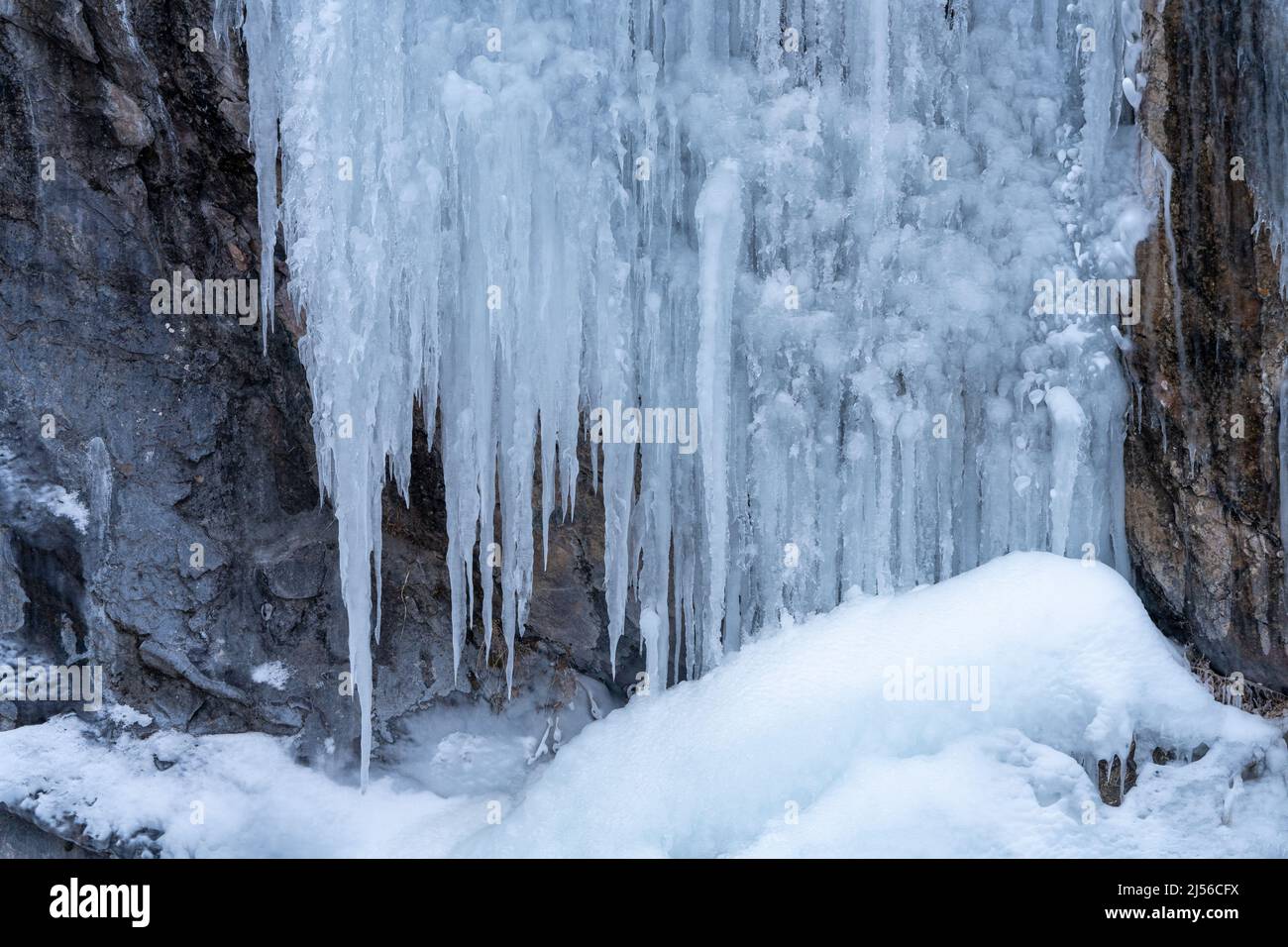 Ice formations on the wall of the Uncomphagre Gorge in the Ouray Ice ...