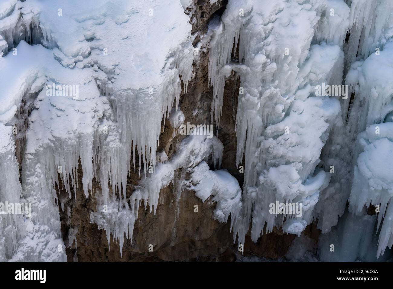 Ice formations on the wall of the Uncomphagre Gorge in the Ouray Ice ...