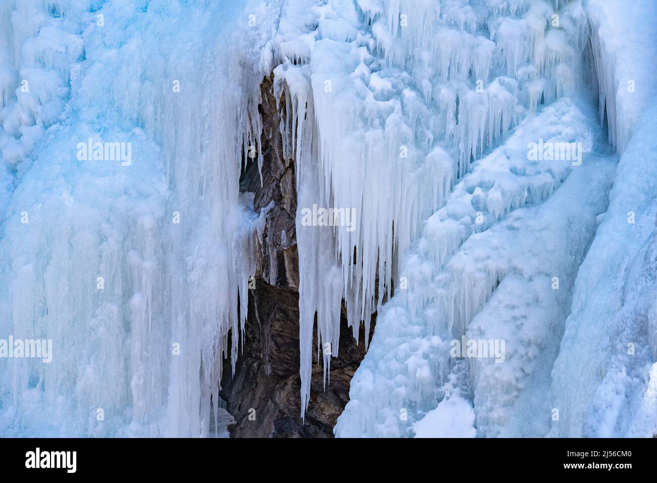 Ice formations on the wall of the Uncomphagre Gorge in the Ouray Ice ...