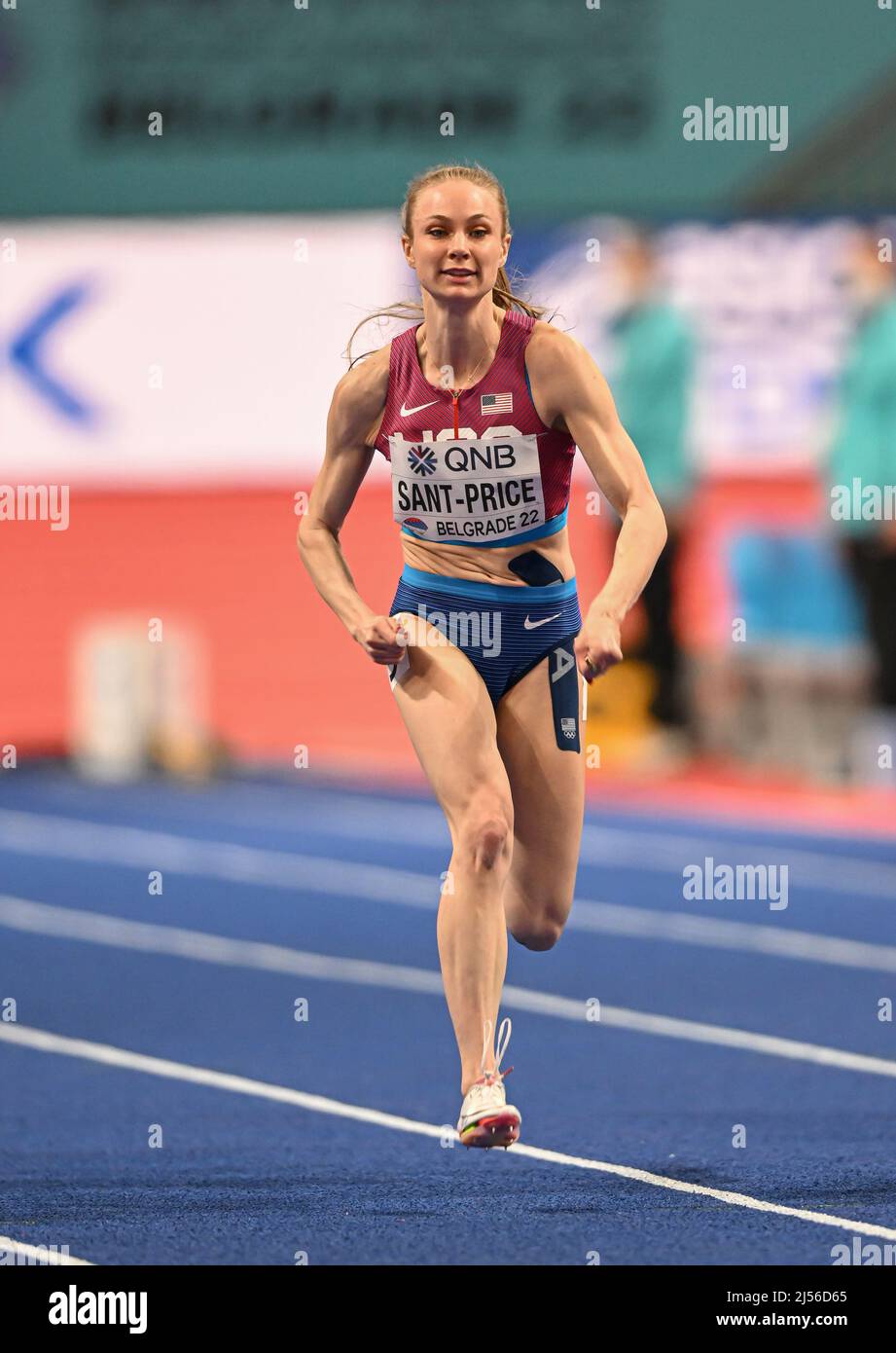 Marybeth Sant-Price participating in the Belgrade 2022 World Indoor ...