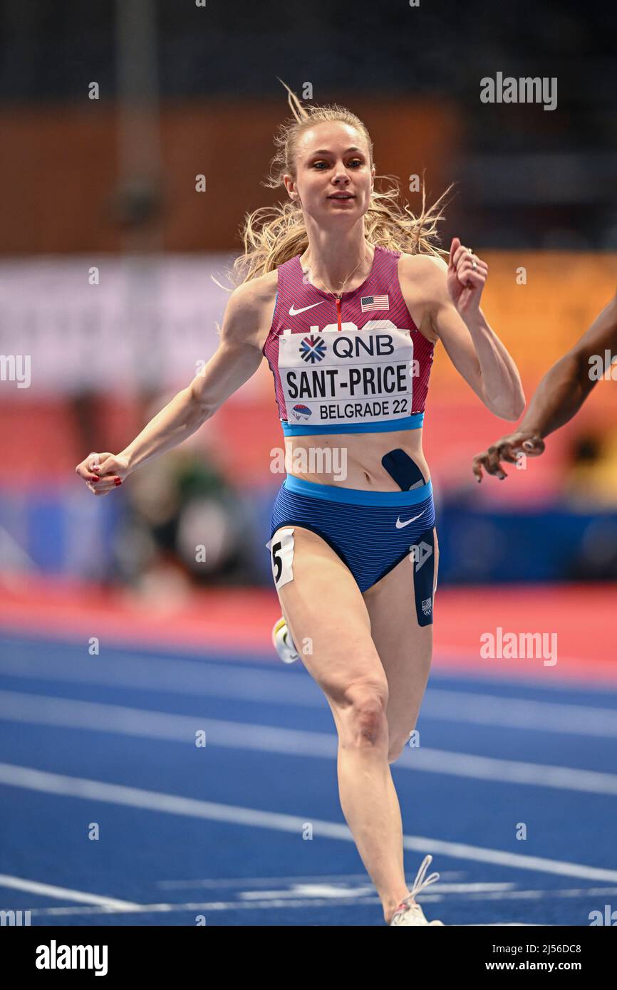 Marybeth Sant-Price participating in the Belgrade 2022 World Indoor ...