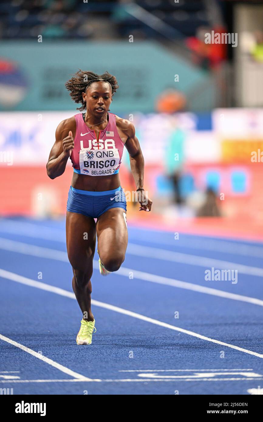 Mikiah Brisco participating in the Belgrade 2022 World Indoor ...