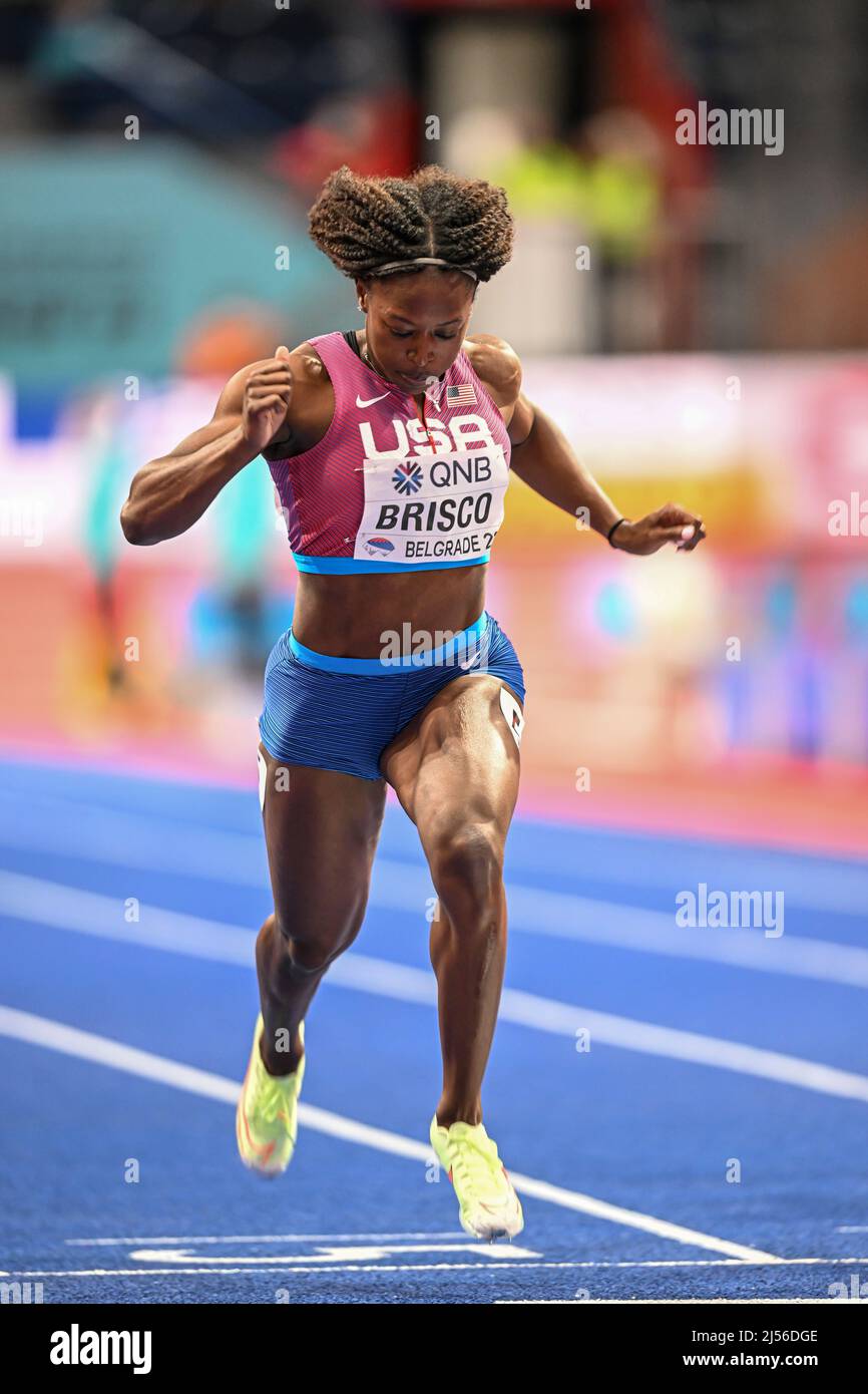 Mikiah Brisco participating in the Belgrade 2022 World Indoor ...