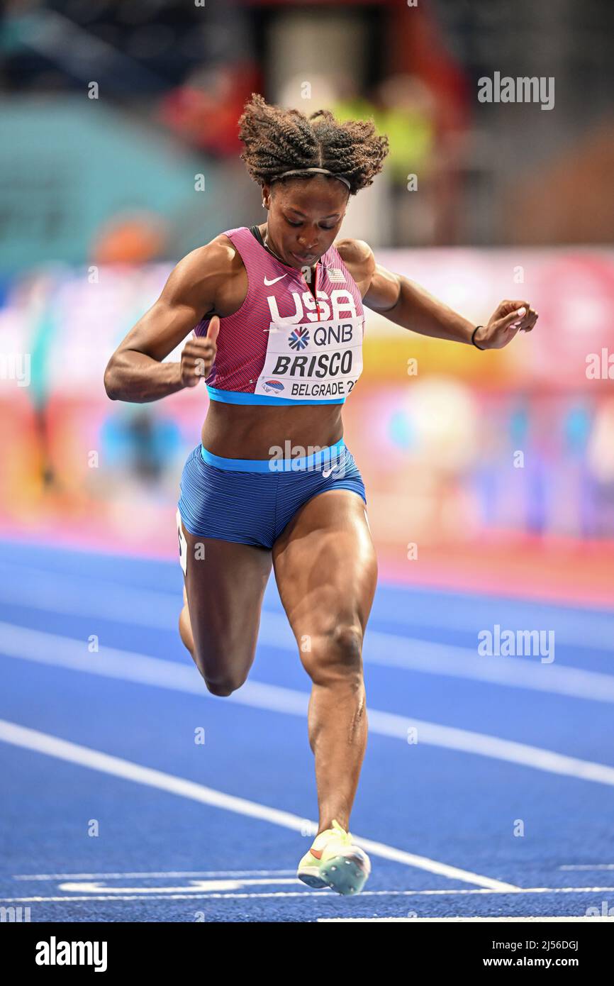 Mikiah Brisco participating in the Belgrade 2022 World Indoor ...