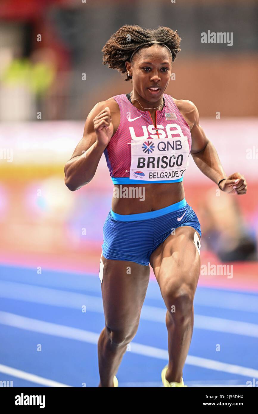 Mikiah Brisco participating in the Belgrade 2022 World Indoor ...