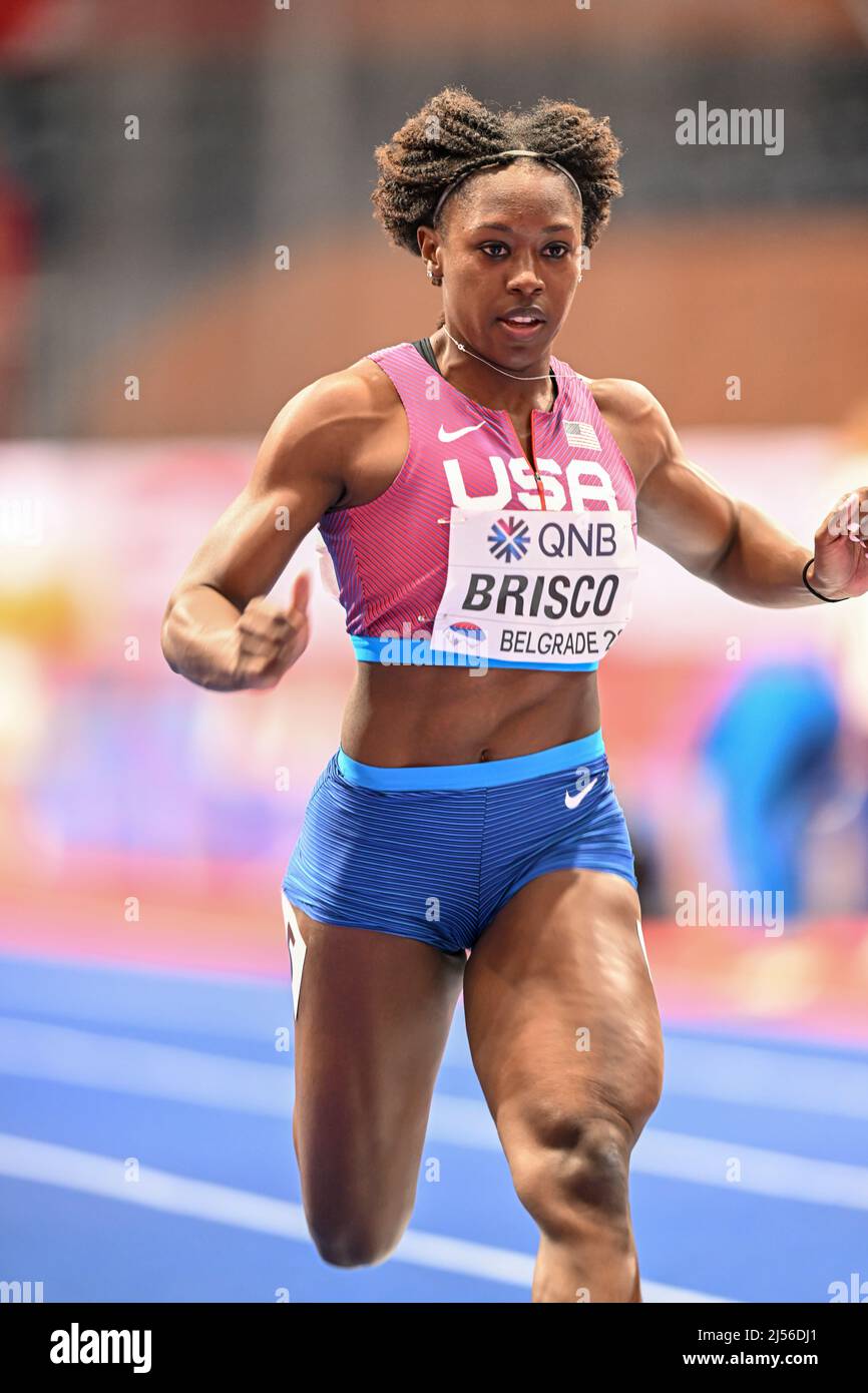 Mikiah Brisco participating in the Belgrade 2022 World Indoor ...