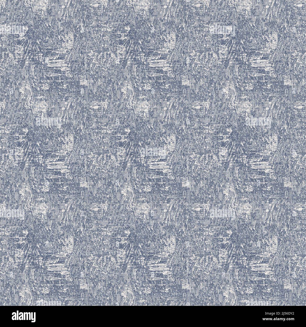 French blue irregular mottled linen seamless pattern. Tonal country ...
