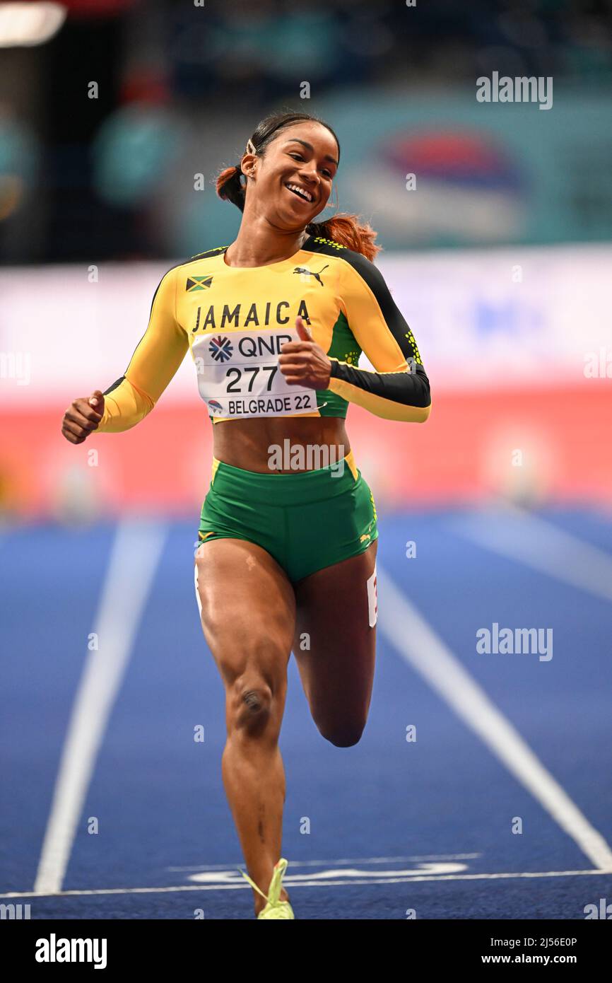 Briana Williams participating in the Belgrade 2022 World Indoor ...