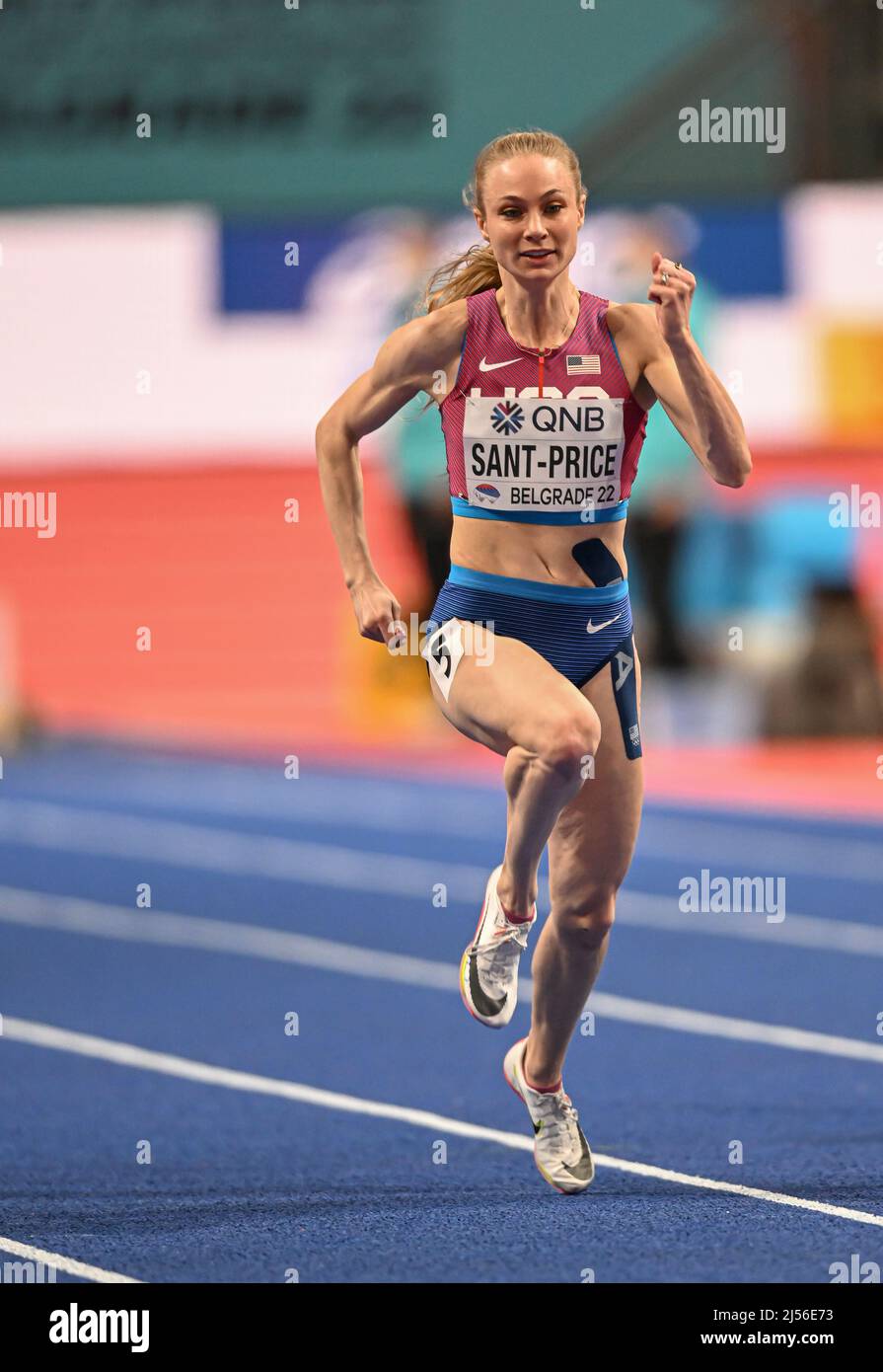 Marybeth Sant-Price participating in the Belgrade 2022 World Indoor ...