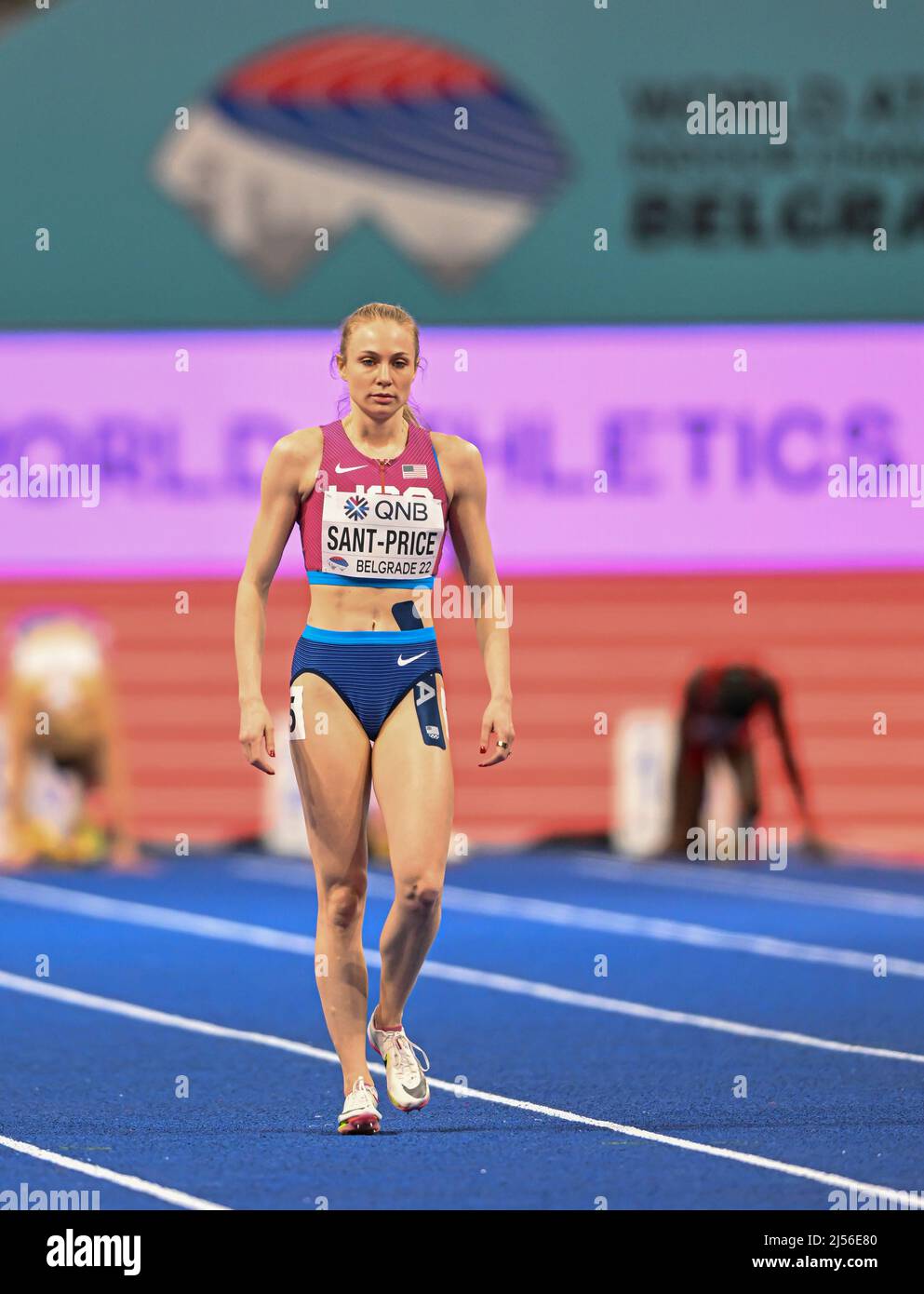 Marybeth Sant-Price participating in the Belgrade 2022 World Indoor ...