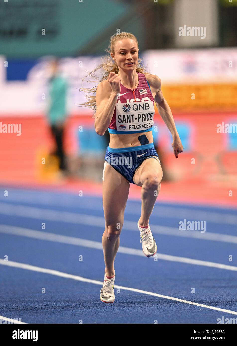 Marybeth Sant-Price participating in the Belgrade 2022 World Indoor ...