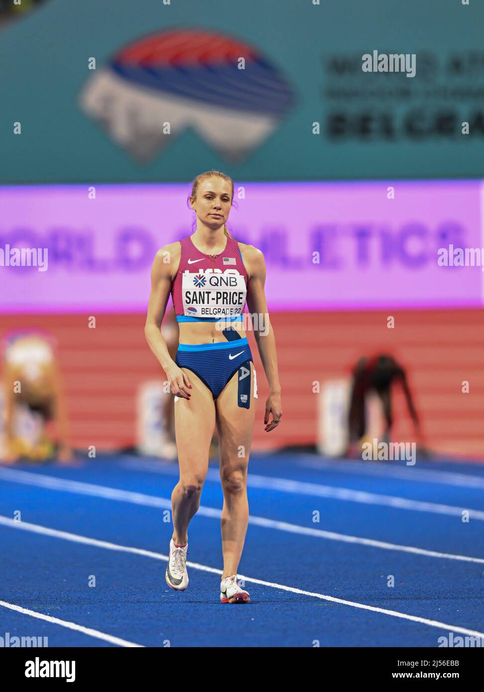 Marybeth Sant-Price participating in the Belgrade 2022 World Indoor ...