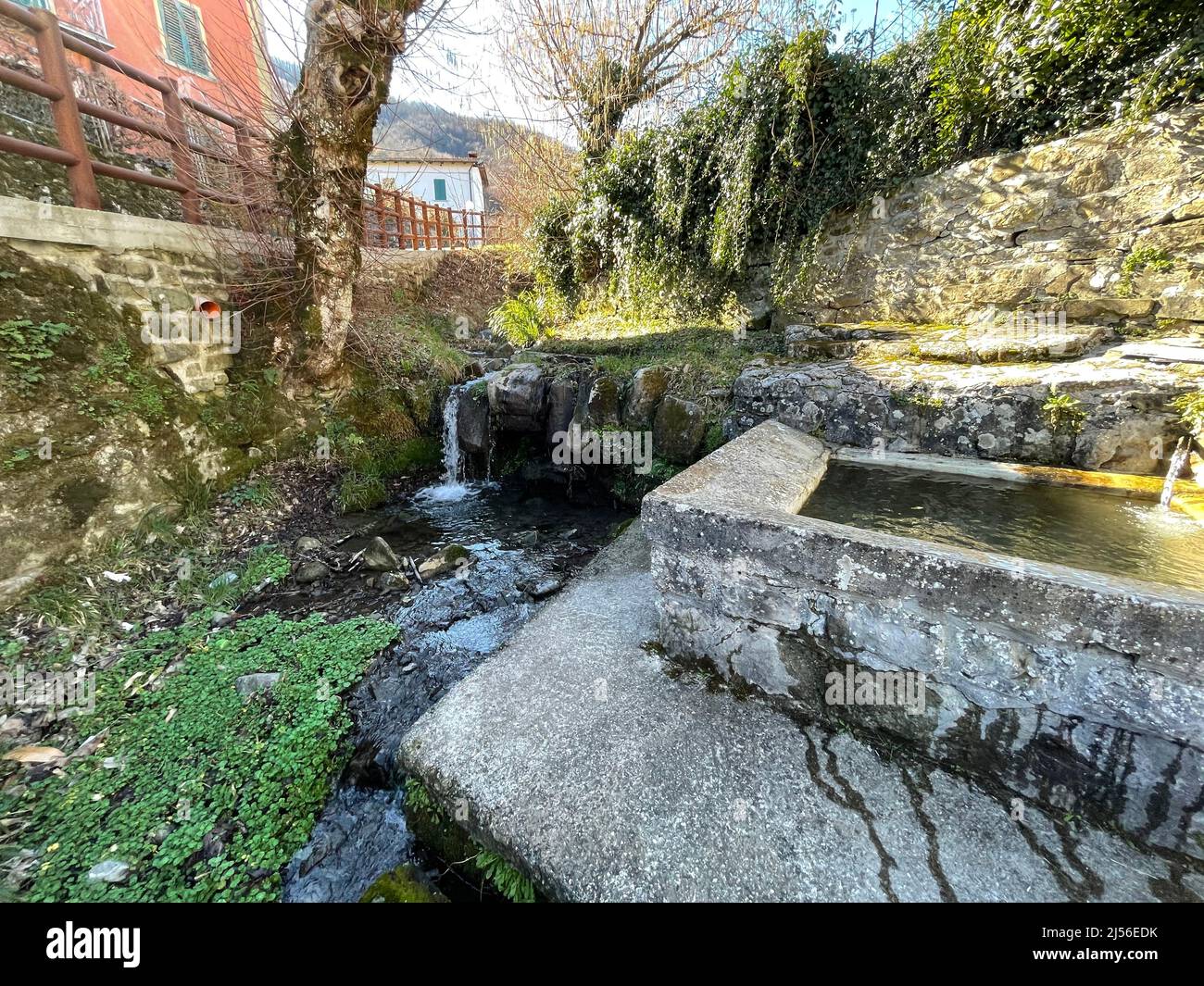 Badi, Province of Bologna (Emilia-Romagna), Italy. Old water fountain ...