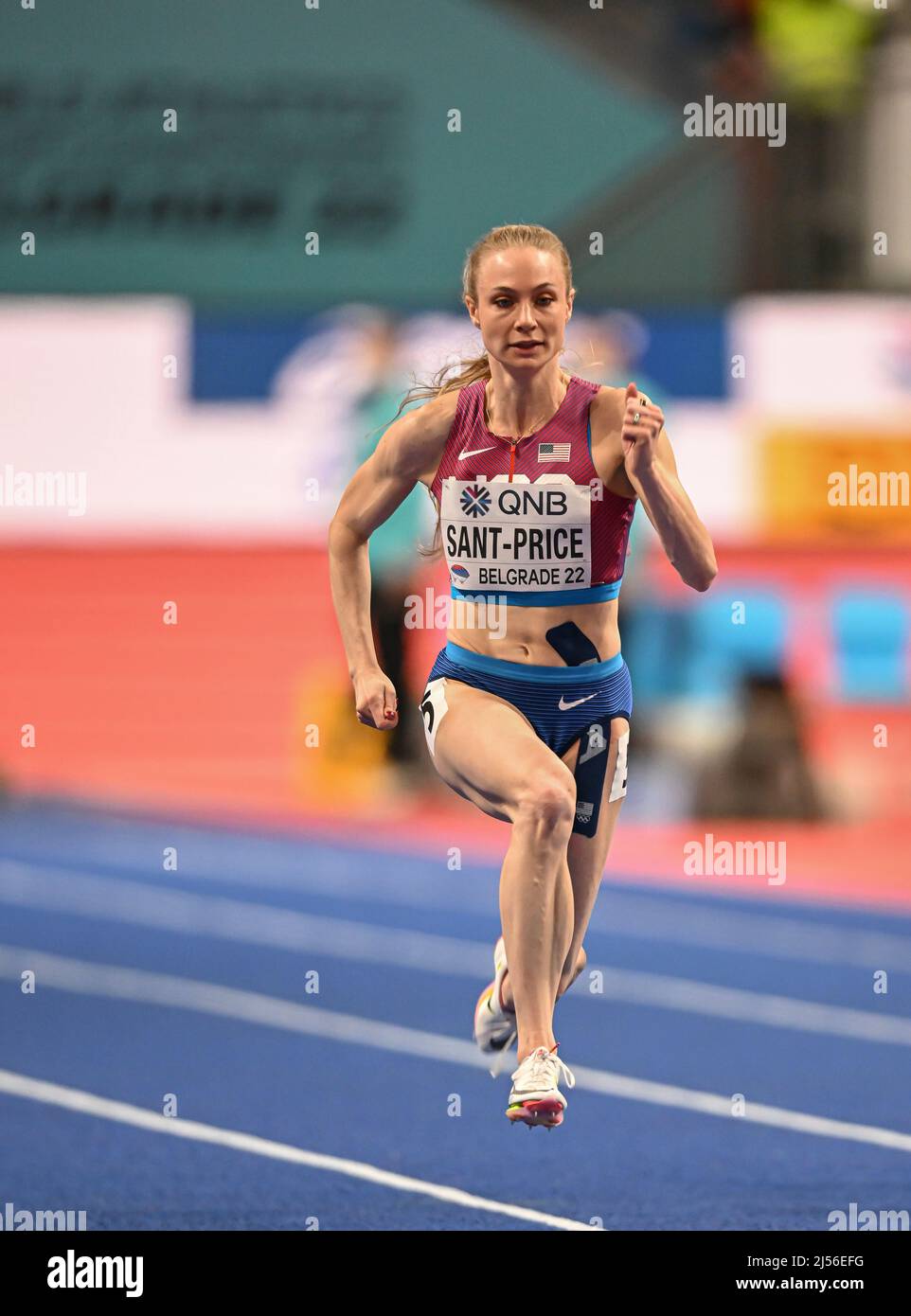 Marybeth Sant-Price participating in the Belgrade 2022 World Indoor ...